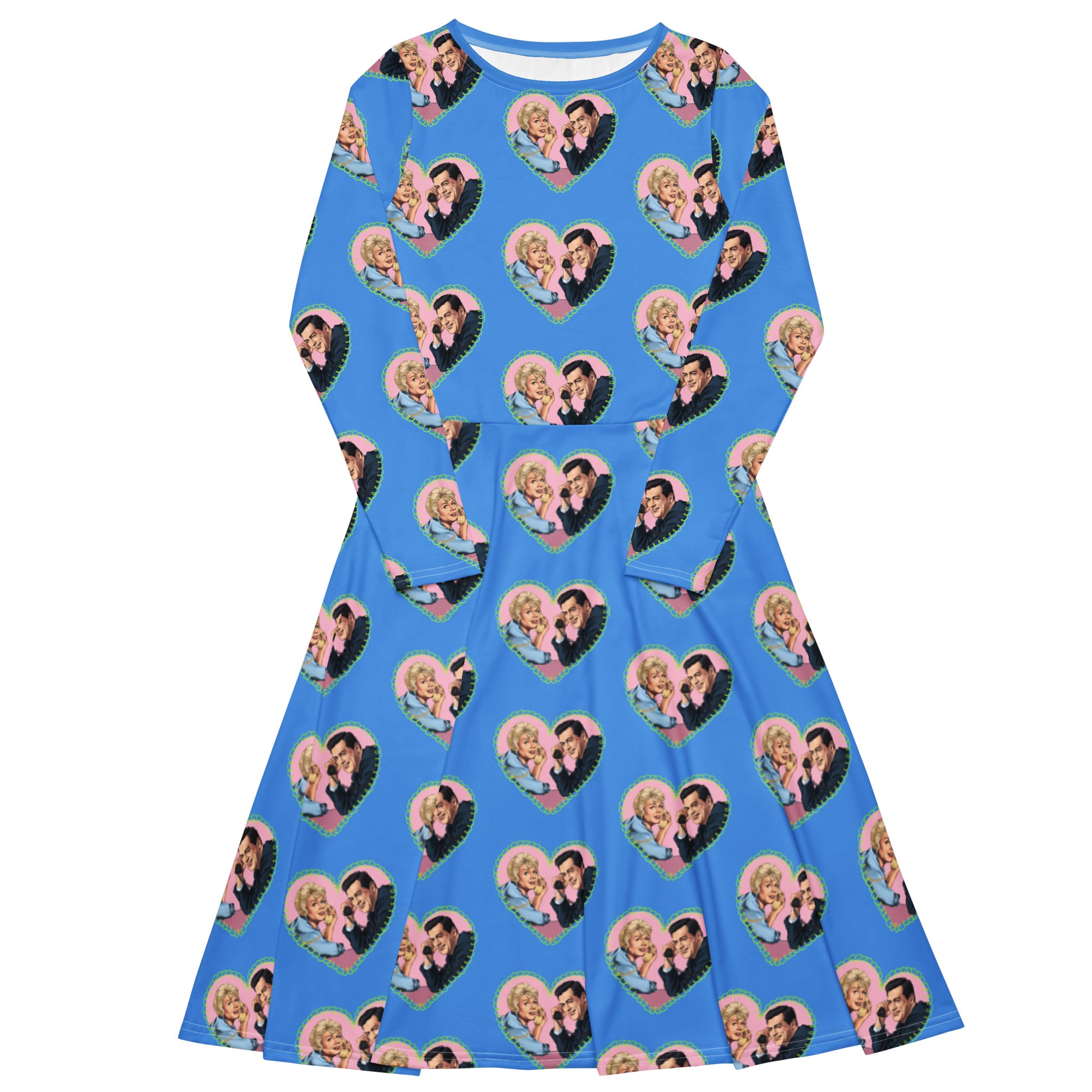 "The Party Line" All-over print long sleeve midi dress – Lauren of Palm ...